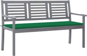 vidaXL 3místná zahradní lavice s poduškou 150 cm eukalyptus [3061060] Barva: Zelená