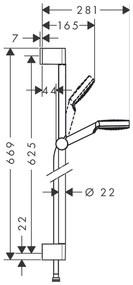 Hansgrohe Crometta, sprchová sada 1jet Green 6 l/min se sprchovou tyčí 65 cm, bílá/chromová, HAN-26554400