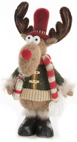 VÁNOČNÍ DEKORAČNÍ FIGURKA REINDEER 38 CM VÍCEBAREVNÁ
