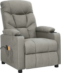 Elektrické masážní křeslo světle šedé textil 3098827