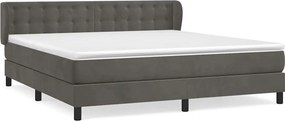 Box spring postel s matrací tmavě šedá 160x200 cm samet 3127740