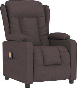 Masážní křeslo tmavě hnědé textil 339063