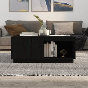 Konferenční stolek černý 100x101x40,5 cm masivní borové dřevo - Default Title