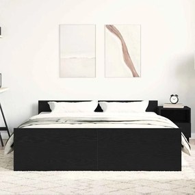 Rám postele bez matrace černý dub 150x200 cm kompozitní dřevo 3329320