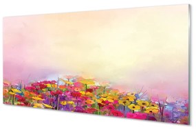 Skleněný panel Obrázek květiny nebe 140x70 cm