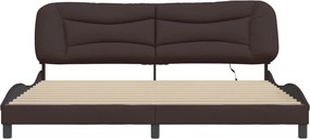Rám postele s LED bez matrace Hvar tmavě hnědý 200 x 200 cm textil 3213728