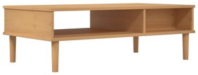 Konferenční stolek SENJA vzhled ratanu hnědý 100x55x33 cm masiv - Default Title