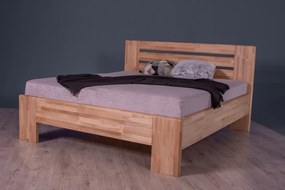 Masivní postel LONDON - Solwo Design Dřevo a odstín oleje: BUK Cink - Olejování přírodní, Rozměr spací plochy: 200x200
