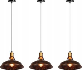 Závěsné lampy Ascelina Industrial Black 3ks