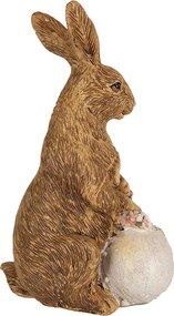 Dekorace socha králík s vajíčkem a kuřátky - 9*7*14 cm