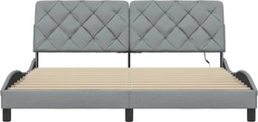 Rám postele s LED bez matrace Světle šedá 180x200 cm Látka 3310685