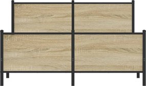 Kovový rám postele bez matrace dub sonoma 140 x 200 cm 3301361