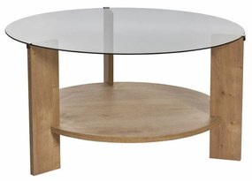 Konferenční stolek Clara Sapphire Oak s tmavým sklem