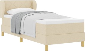 Postel s boxspringem s čelo Krémová 80 x 200 cm textil 3340246