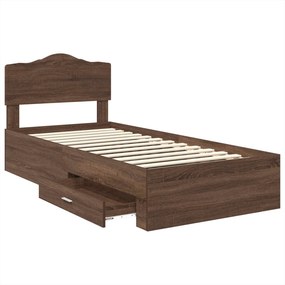 Rám postele se zásuvkou Hnědý dub 70 x 190 cm Kompozitní dřevo 3413262