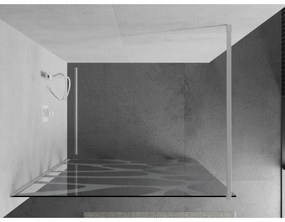 Mexen Kioto, Walk-In sprchová zástěna 110 x 200 cm, 8mm sklo čiré/bílý vzor, bílý profil, 800-110-101-20-97
