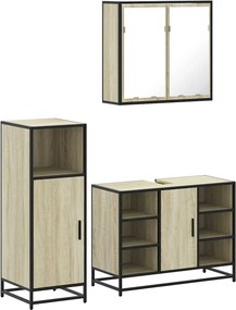 3dílný set koupelnového nábytku dub sonoma kompozitní dřevo 3300971