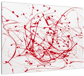 Skleněný obraz technikou Drippingu (70x50 cm)