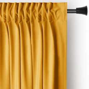 Žlutý sametový dimout závěs 140x245 cm Pleat – Restilo