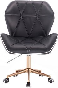 LuxuryForm DESIGN Židle MILANO MAX na zlaté podstavě s kolečky - černá