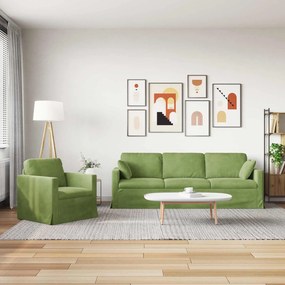 Set pohovek 2 ks Světlá zelená samet 3407628