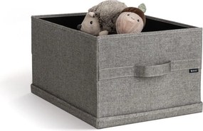 Šedý látkový úložný box s víkem 36x46x25 cm Soft Storage Large – Bigso