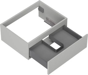 Mexen Rivel, koupelnová skříňka 60 cm, 1 zásuvka, drážkovaná, šedá matná, 91A20-06023-1-BF62