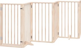 Zábrana pro psy s dvířky skládací 9 panelů 450 cm topol 3155532
