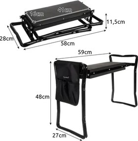 Multifunkční zahradní stolička s nářadím Gardlov - 60x50x27 cm