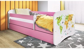 Dětská postel Babydreams mapa světa růžová