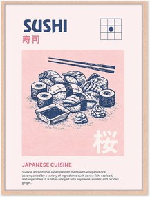 Ručně vyrobený zarámovaný digitální tisk Sushi