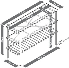 Tchibo - Konzolový stolek - barva: černá
