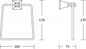 Mexen příslušenství, Dalia držák na ručníky, zlatá, 7017332-50