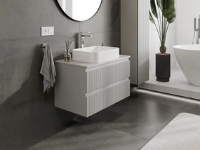 Mexen Rivel, koupelnová skříňka 80 cm, 2 zásuvky, drážkovaná, šedá matná, 91A20-08047-2-BFF62