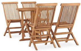 5dílný skládací zahradní jídelní set masivní teakové dřevo 3059977
