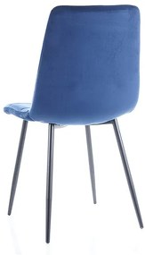 Jídelní židle MILA VELVET černá Signal Modrá