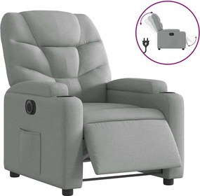 Elektrické polohovací křeslo světle šedé textil 3204572