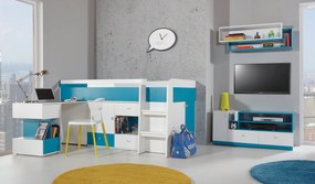 Dětský pokoj MOBI A | 3 díly | bílá/modrá
