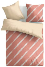 Povlečení Estella 200x200 cm, pruhované lososvé,  renforcé