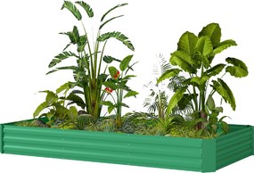 Outsunny venkovní vyvýšený záhon — obdélníkový záhon s bezpečným okrajem a otevřeným dnem pro květiny a bylinky, 240 × 120 × 30 cm | Aosom