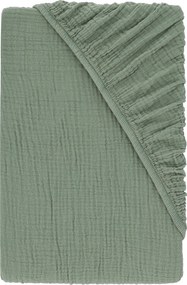 Livarno® Mušelínové napínací prostěradlo, 140-160 x 200 cm (zelená)
