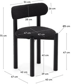 Černé jídelní židle v sadě 2 ks Nebai – Kave Home