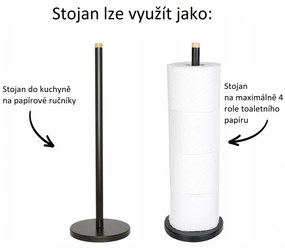 Stojan na toaletní papír - černý