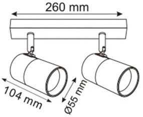 Zuma Line 2204BD-2-BK - Bodové svítidlo FORI 2xGU10/50W/230V černá/zlatá