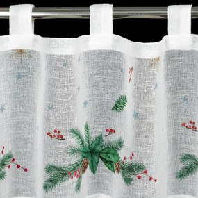 EUROFIRANY KRÁTKÁ VÁNOČNÍ ZÁCLONA NA POUTKÁCH XMAS1 30X150 CM VZOROVANÁ