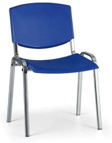 Konferenční židle Design - chromované nohy, modrá