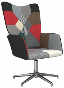Relaxační křeslo patchwork textil 328201
