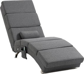 HOMCOM polohovací křeslo s masážní funkcí elektrické lounge křeslo masážní křeslo s vysokým opěradlem, dálkové ovládání, skládací TV křeslo s 5 režim…