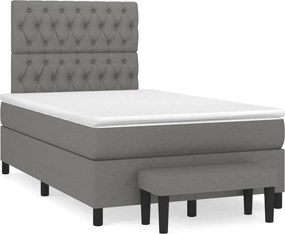 Box spring postel s matrací tmavě šedá 120x200 cm textil 3136822