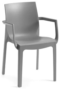 ROJAPLAST Zahradní židle - EMMA ARMCHAIR, plastová Barva: šedá